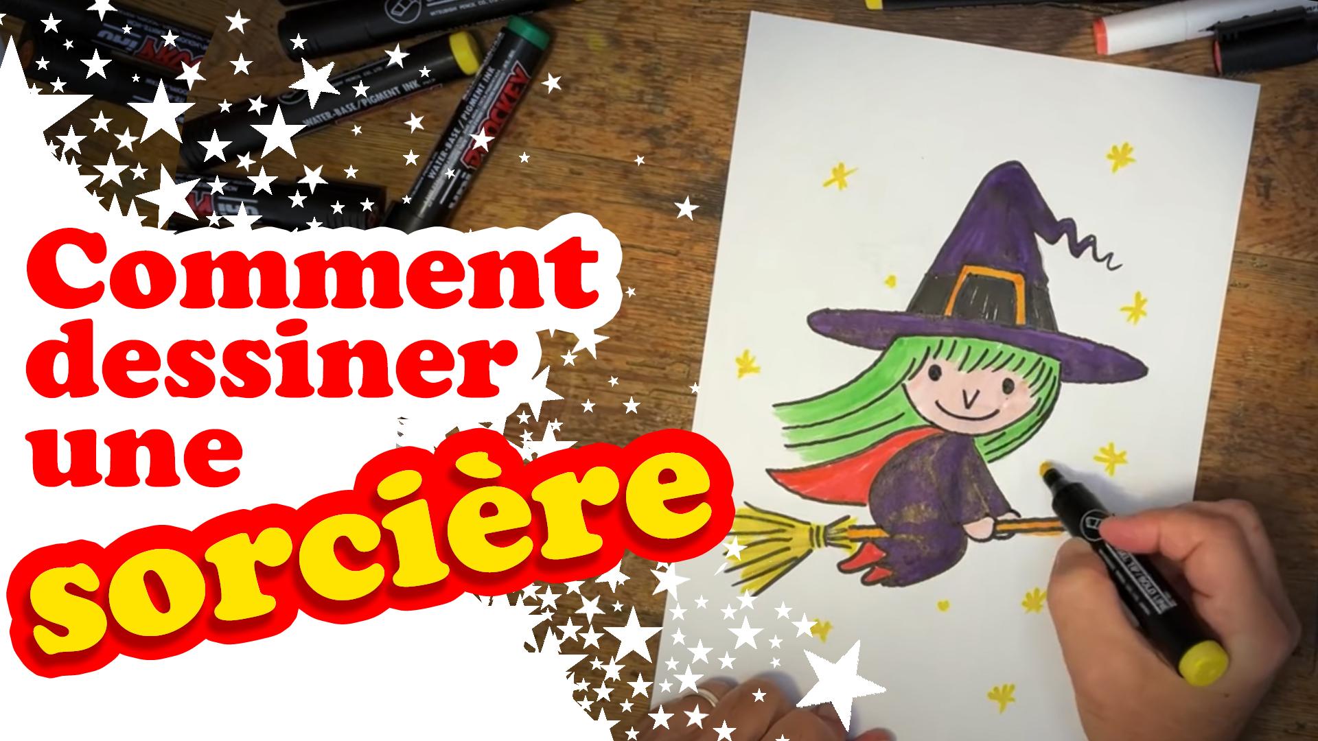 Comment dessiner une petite sorcière kawaï étape par étape facile